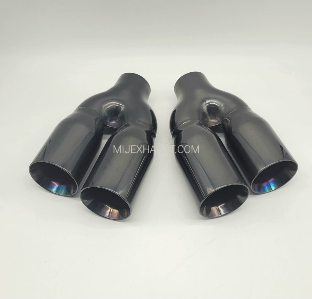Twin 3" Exhaust Tips Double Skin Tailpipes in T304 Stainless Steel ...