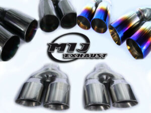 Twin 3 Inch Exhaust Tip, Stainless Steel, Straight Cut - MIJ Exhaust ...