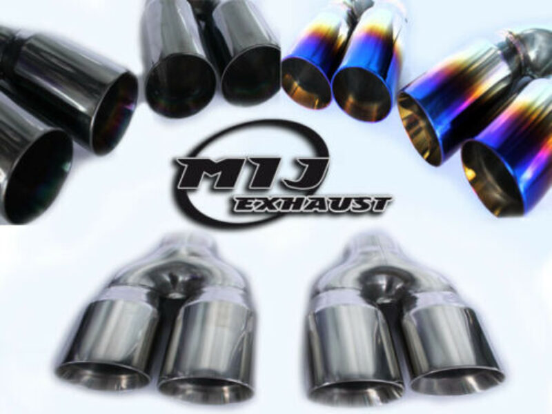 Twin 3 Inch Exhaust Tip, Stainless Steel, Straight Cut - MIJ Exhaust ...