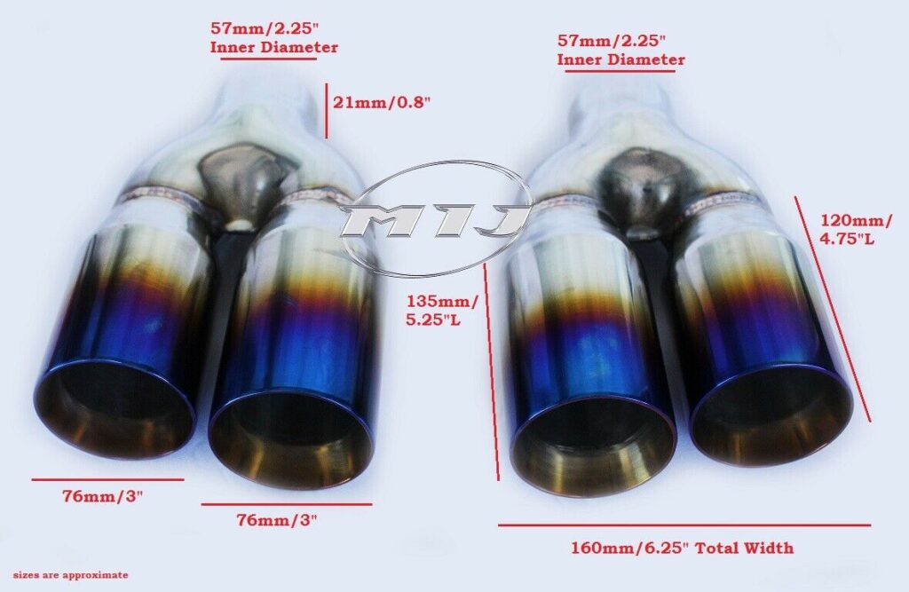 Twin 3 Inch Exhaust Tip, Stainless Steel, Straight Cut - MIJ Exhaust ...
