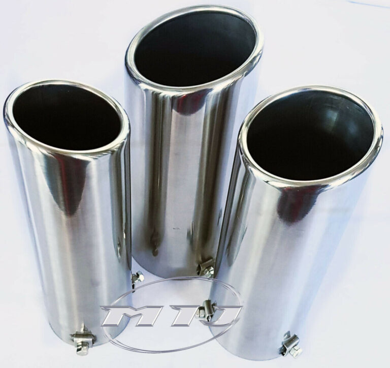 Single Rolled In Exhaust Trim, Slash Cut Bolt-On Tip - MIJ Exhaust Systems