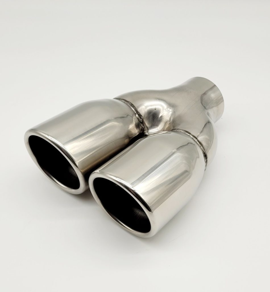 3 Inch Twin Pipe Exhaust, Stainless Steel Slash Cut Tip - MIJ Exhaust ...