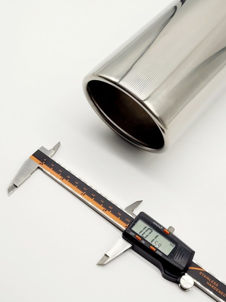 Single Rolled In Exhaust Trim, Slash Cut Weld-On Tip - MIJ Exhaust Systems