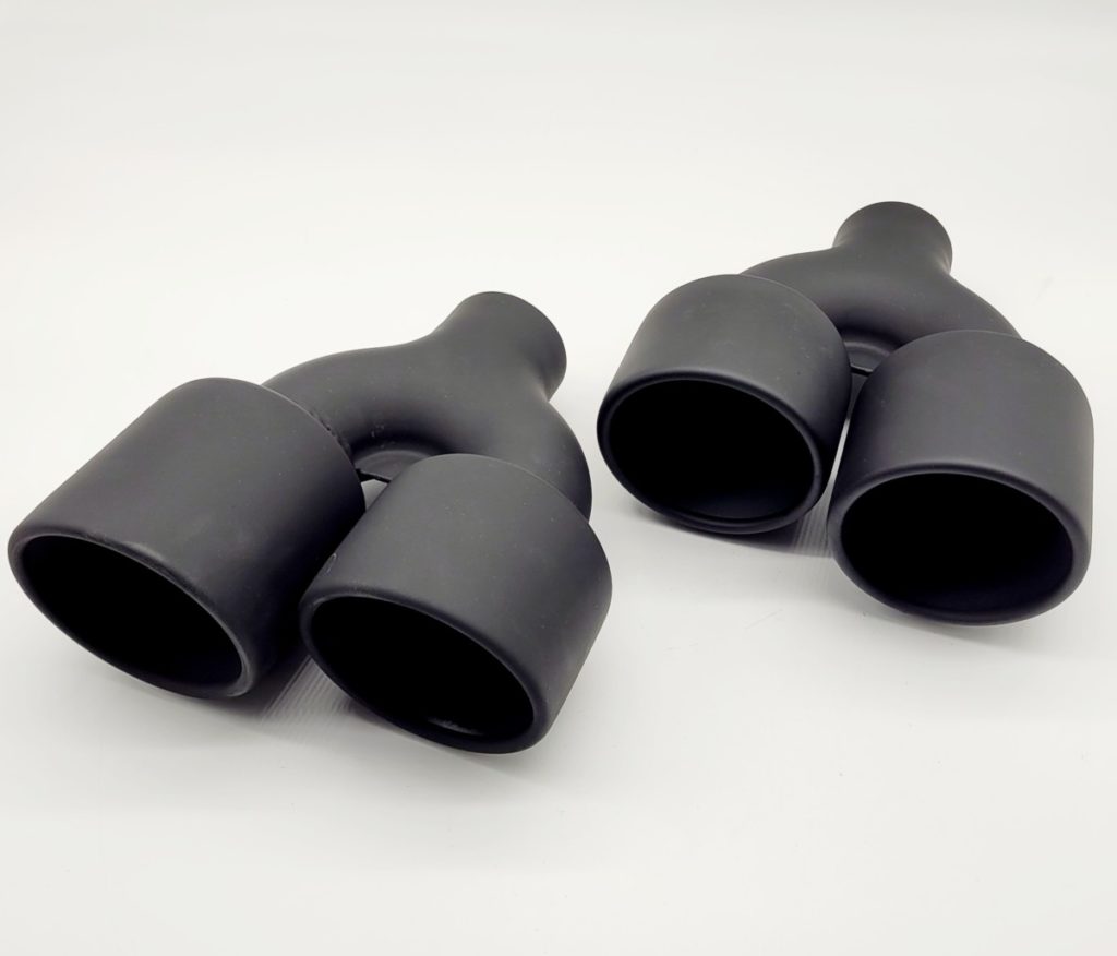 Pair of Matte Black Exhaust Tailpipe 4inch Twin Tips - MIJ Exhaust Systems