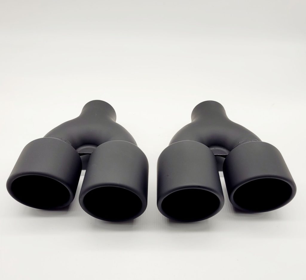 Pair Of Matte Black Exhaust Tailpipe 3.5inch Twin Tips - MIJ Exhaust ...