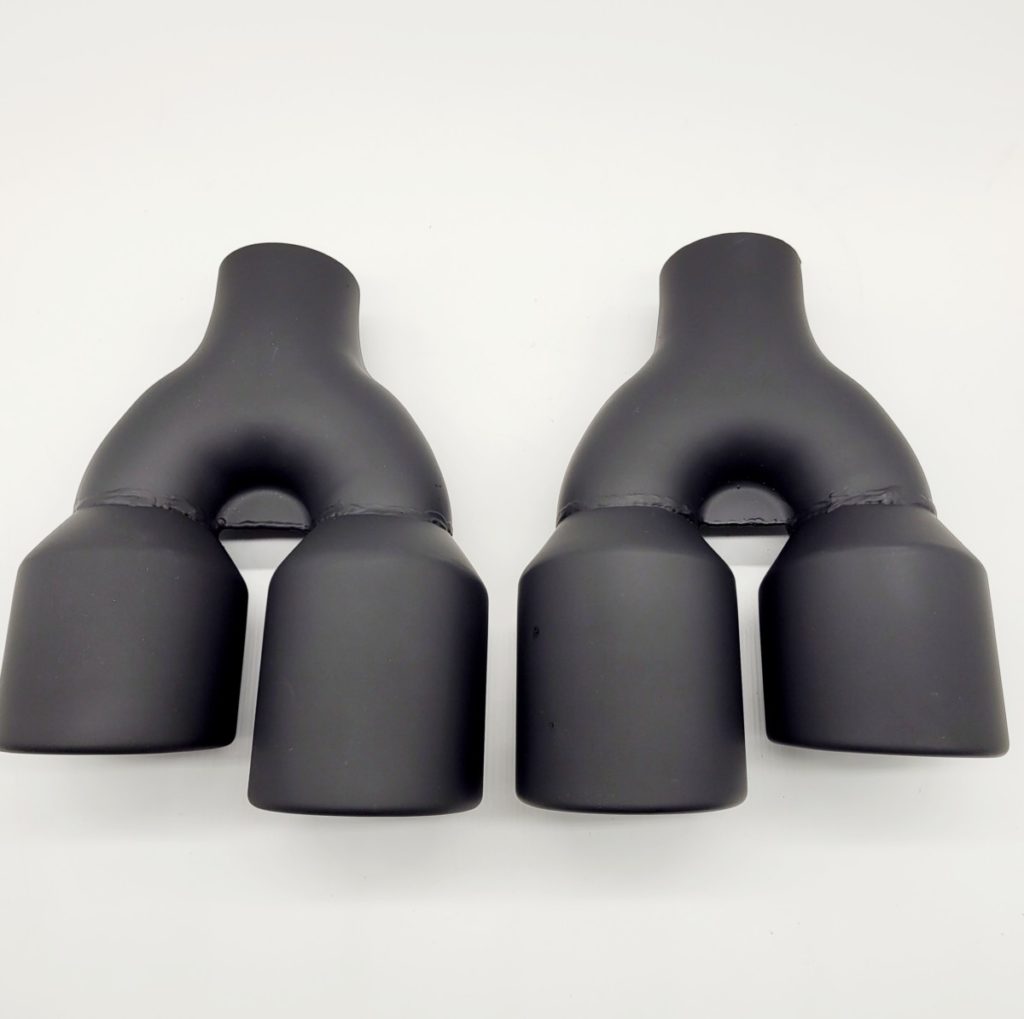 Pair Of Matte Black Exhaust Tailpipe 3.5inch Twin Tips - MIJ Exhaust ...