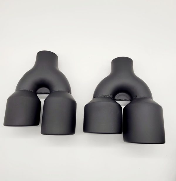 Pair Of Matte Black Exhaust Tailpipe 3.5inch Twin Tips - MIJ Exhaust ...