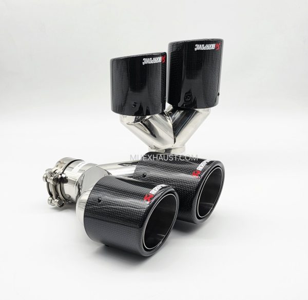 Carbon Fibre Exhaust Quad Tailpipes Rolled Polished Tips - Glossy - MIJ ...