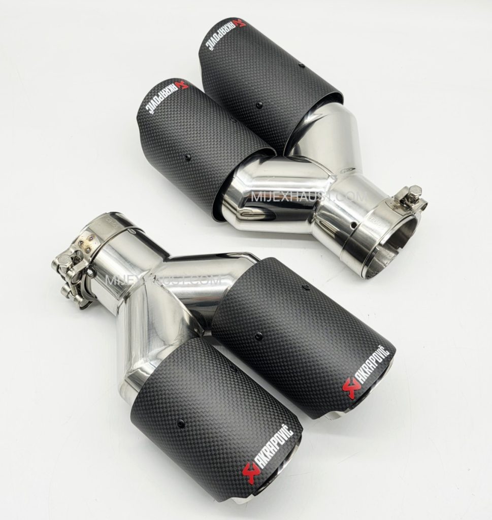 Carbon Fibre Exhaust Quad Tailpipes 3" Twin Tips - Matte - MIJ Exhaust ...
