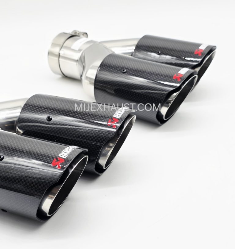Carbon Fibre Exhaust Quad Tailpipes 3" Twin Tips - Glossy - MIJ Exhaust ...