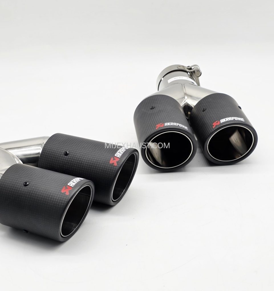 Carbon Fibre Exhaust 3" Quad Tailpipes Rolled Twin Tips - Matte - MIJ ...