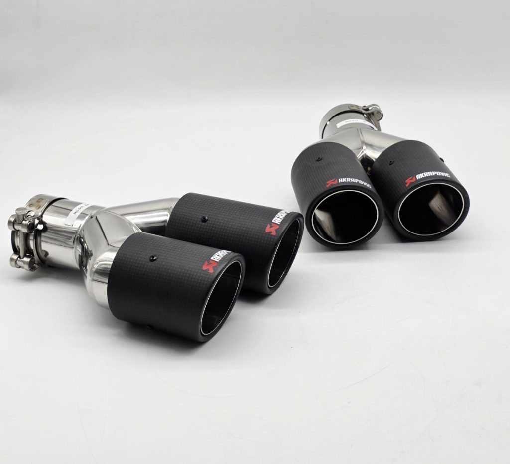 Carbon Fibre Exhaust 3" Quad Tailpipes Rolled Twin Tips - Matte - MIJ ...