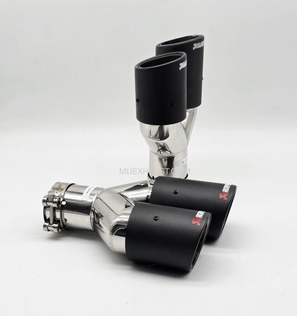 Carbon Fibre Exhaust 3" Quad Tailpipes Rolled Twin Tips - Matte - MIJ ...