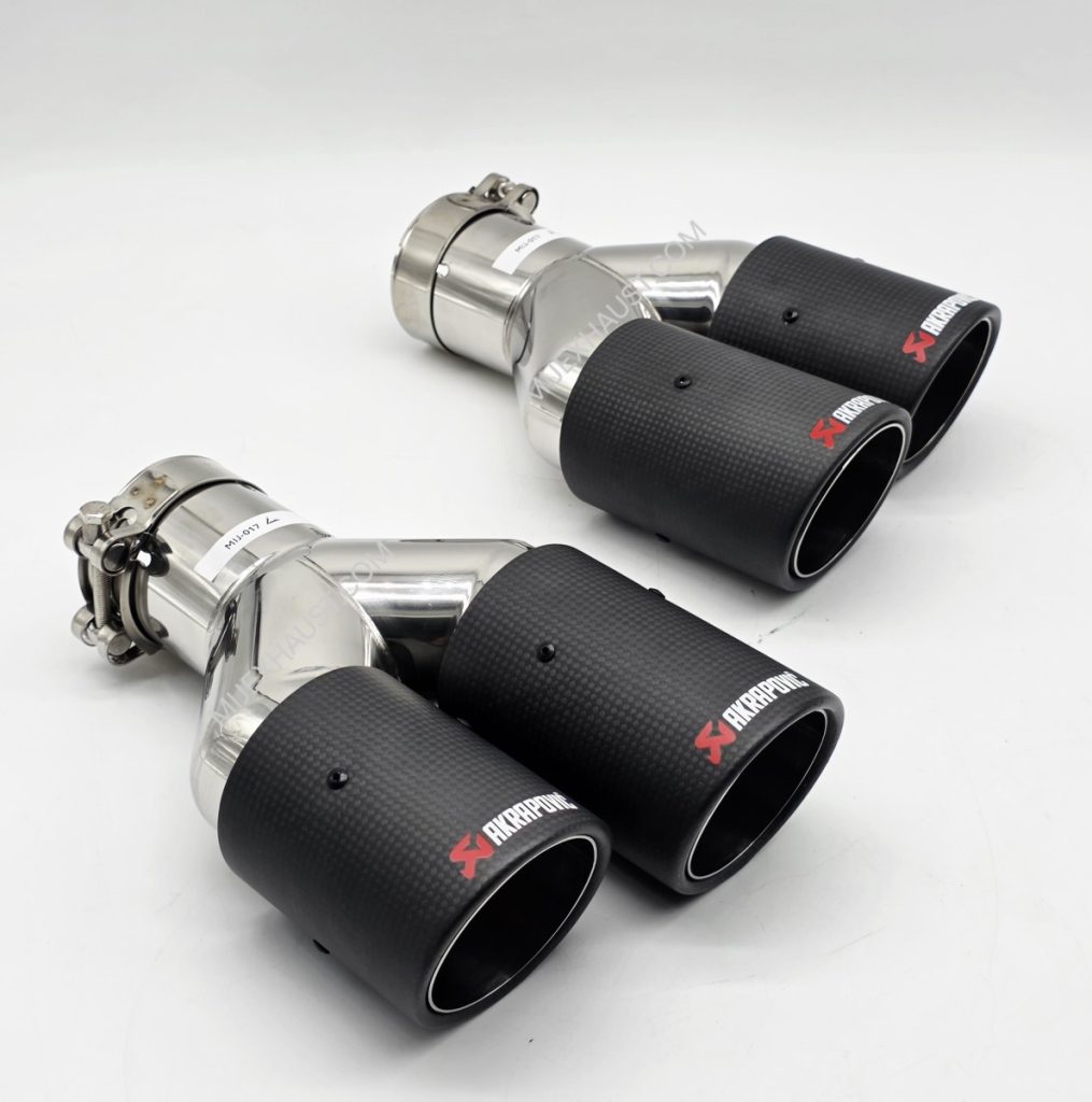 Carbon Fibre Exhaust 3" Quad Tailpipes Rolled Twin Tips - Matte - MIJ ...