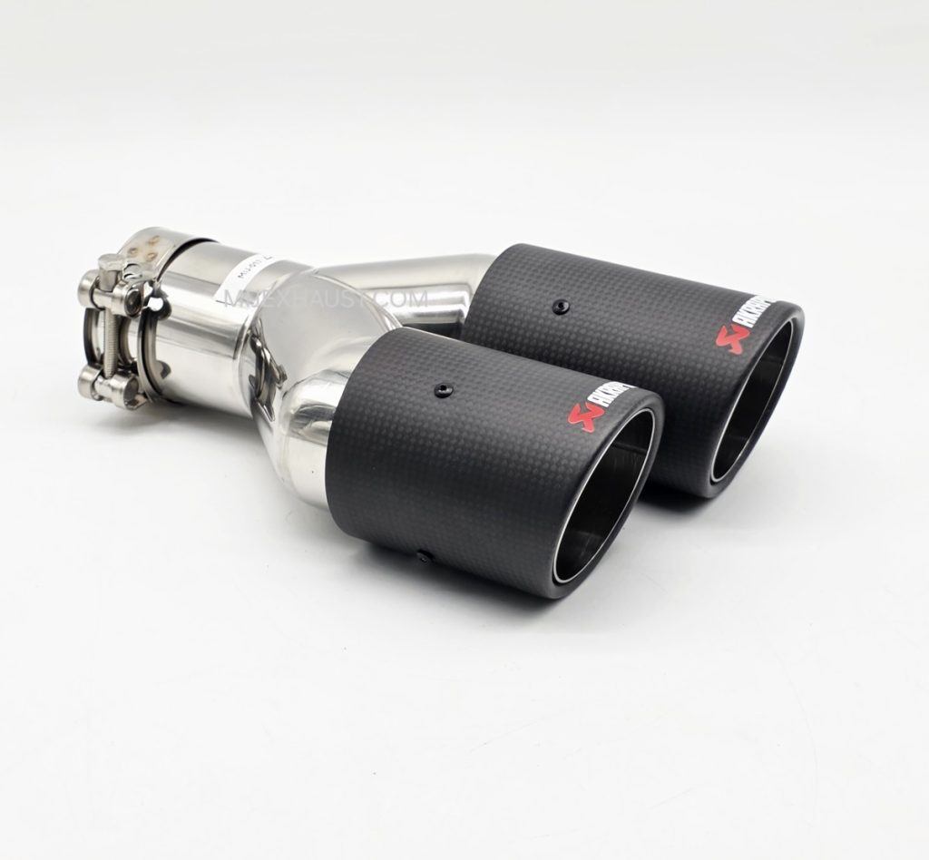 Carbon Fibre Exhaust 3" Quad Tailpipes Rolled Twin Tips - Matte - MIJ ...