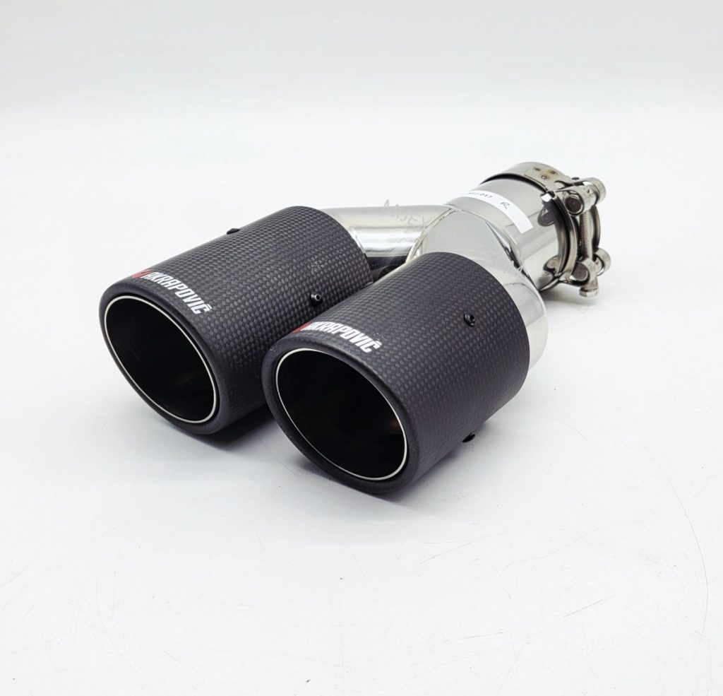 Carbon Fibre Exhaust 3" Quad Tailpipes Rolled Twin Tips - Matte - MIJ ...