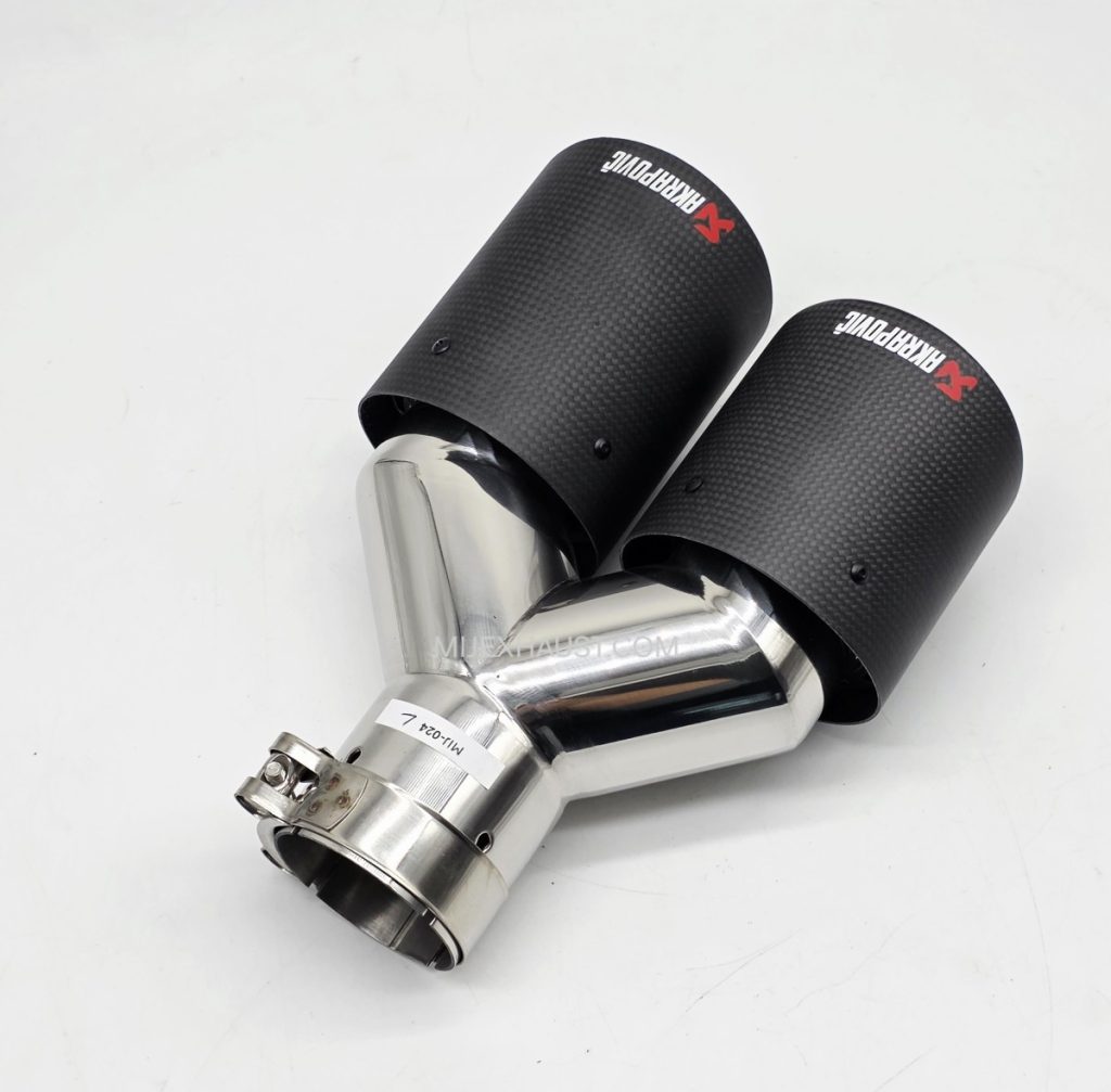 Carbon Fibre Exhaust 3.5" Quad Tailpipes Rolled Twin Tips - Matte - MIJ ...